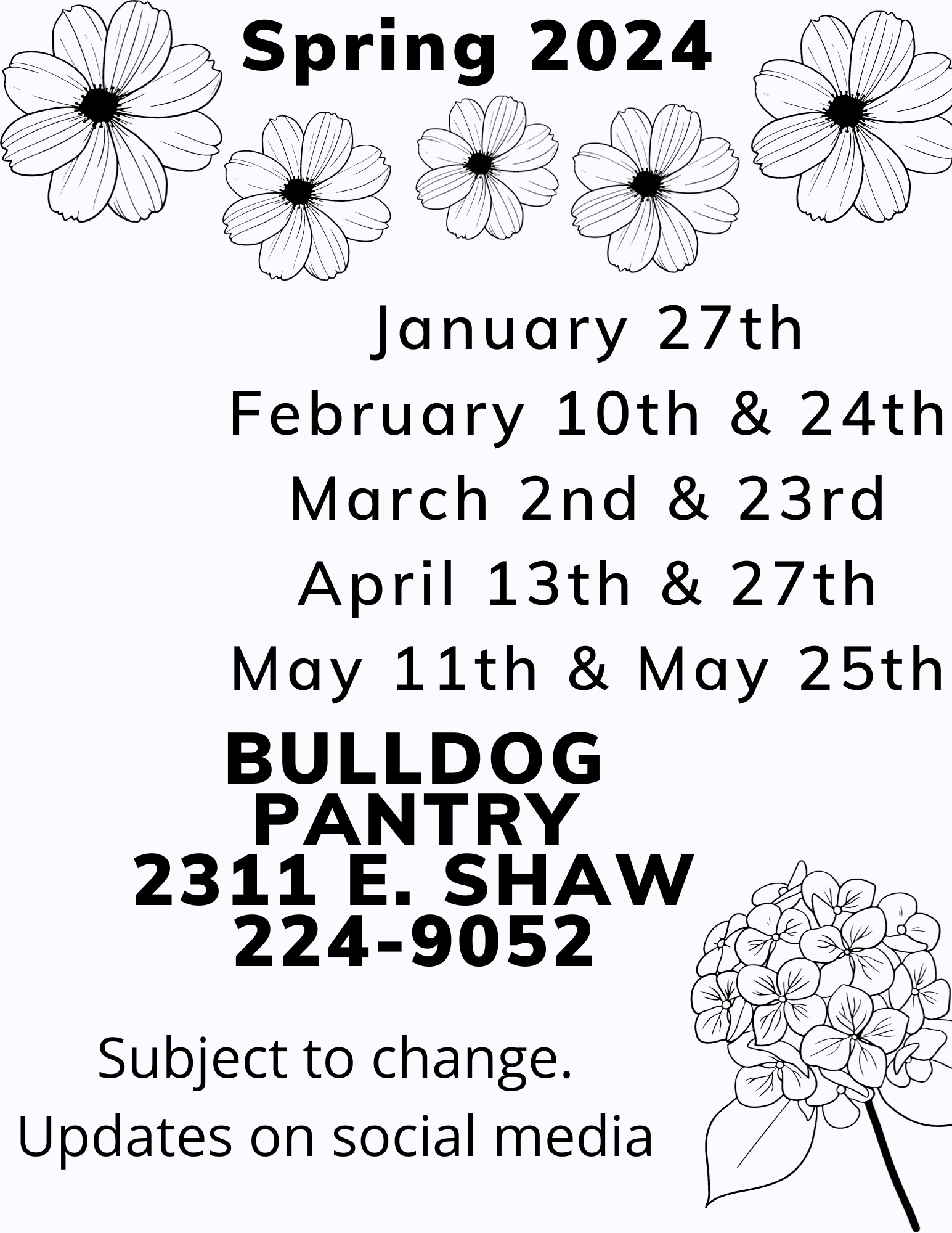 Spring Schedule