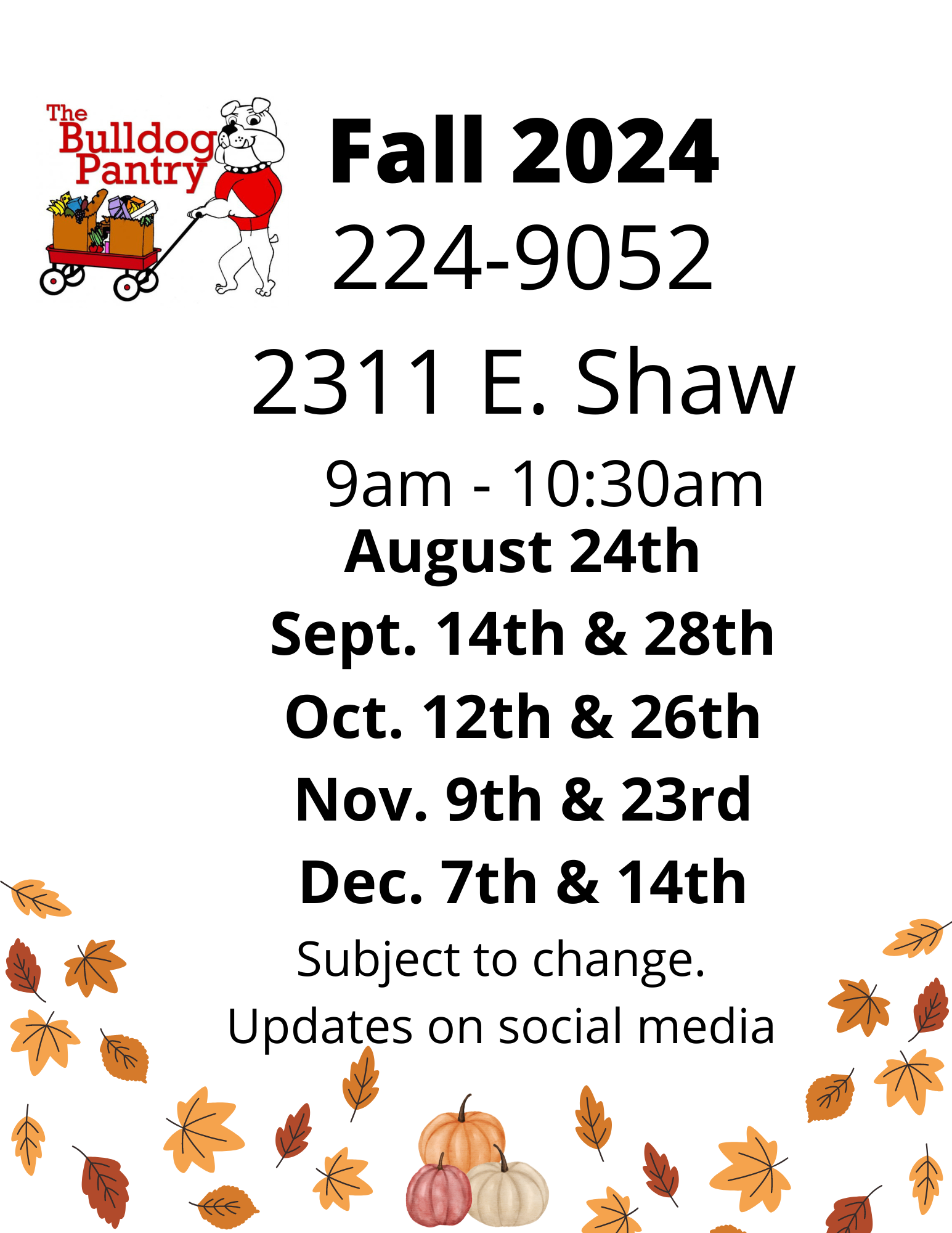 Fall Schedule