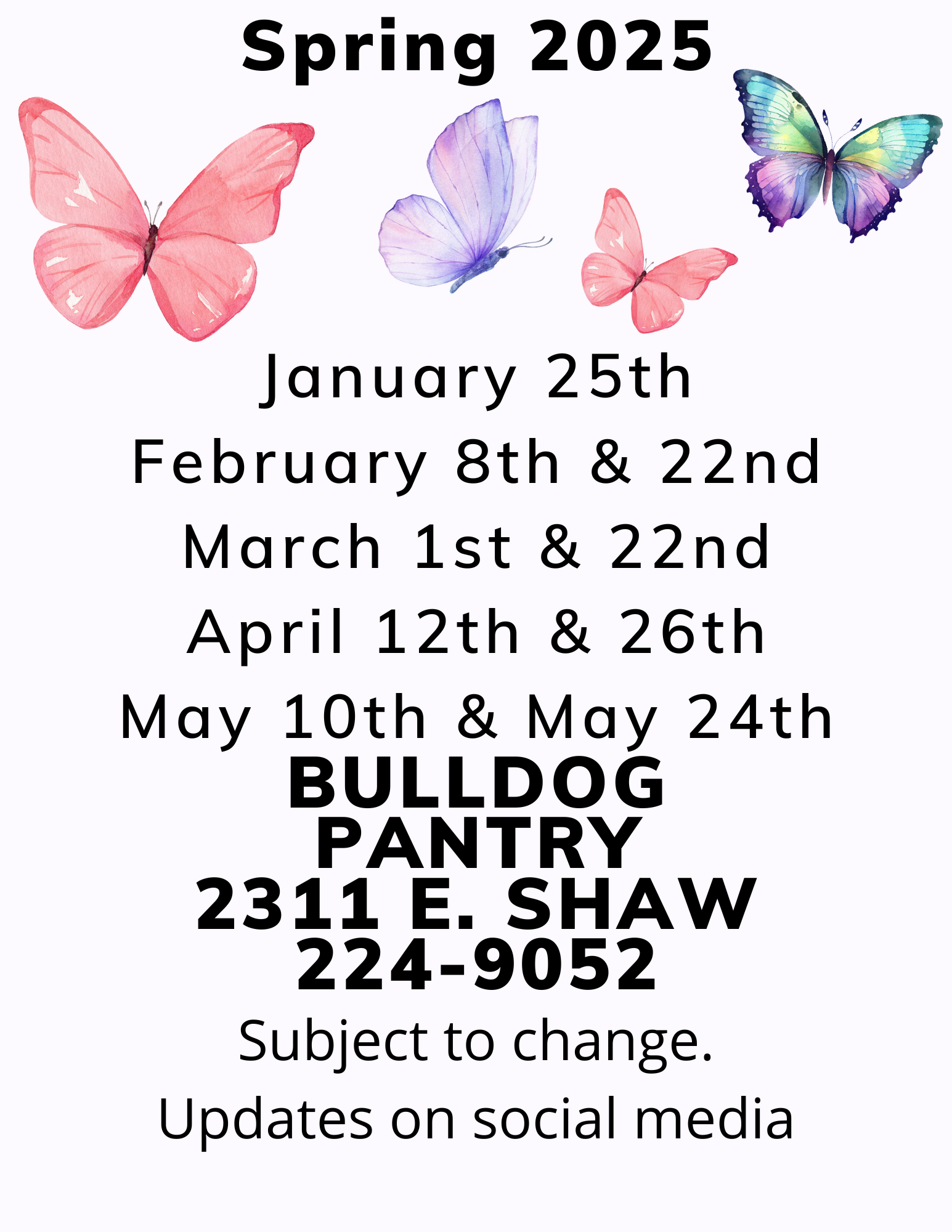 Spring Schedule